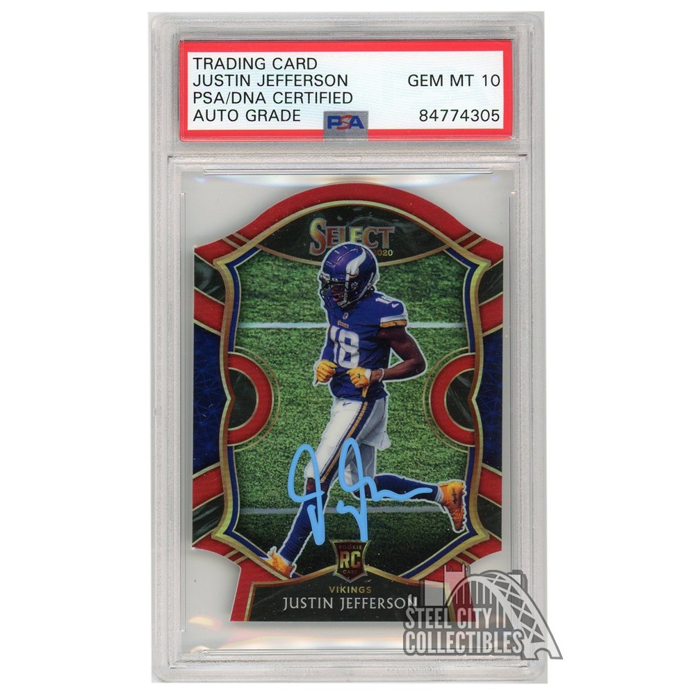 Justin Jefferson 2020 Panini Select Concourse Die-Cut Red Autograph RC ...