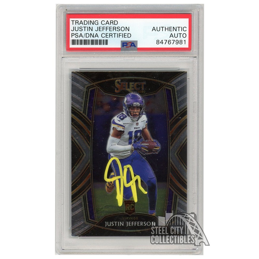 Justin Jefferson 2020 Panini Select Club Level Autograph RC Card #261 ...