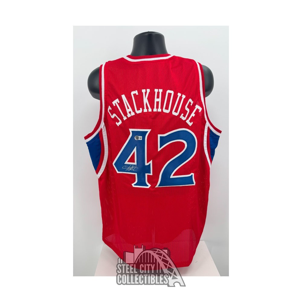 Jerry Stackhouse Autographed Philadelphia Custom Red Basketball Jersey ...