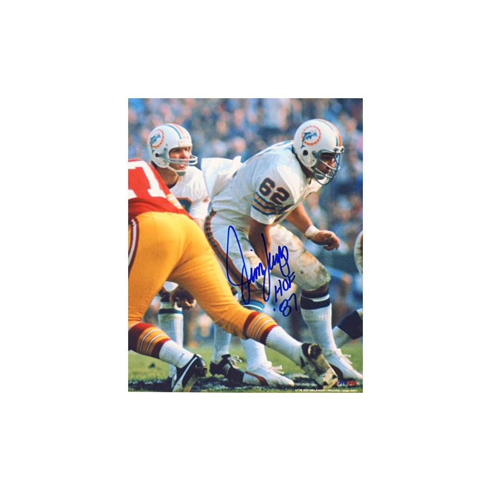 Jim Langer Autographed Miami Dolphins 8x10 Photo | Steel City Collectibles