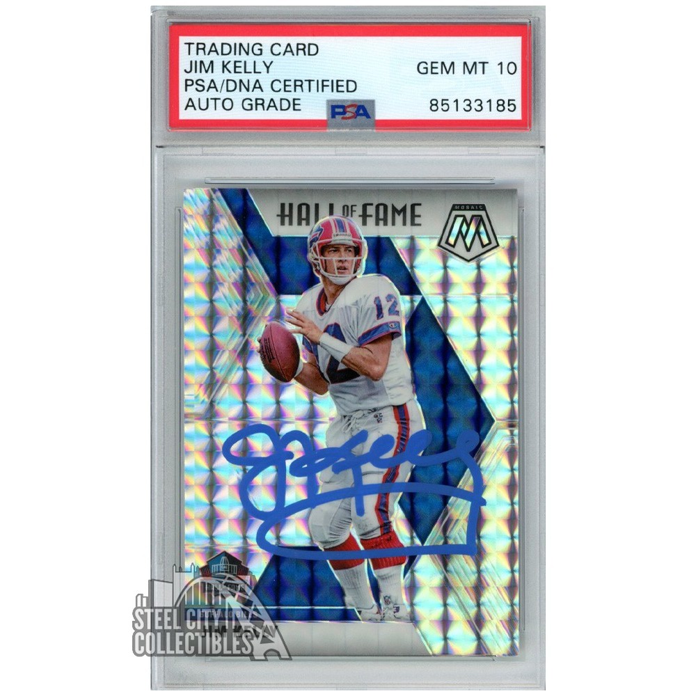 Jim Kelly 2020 Panini Mosaic Silver Autograph Card #295 PSA/DNA 10 ...