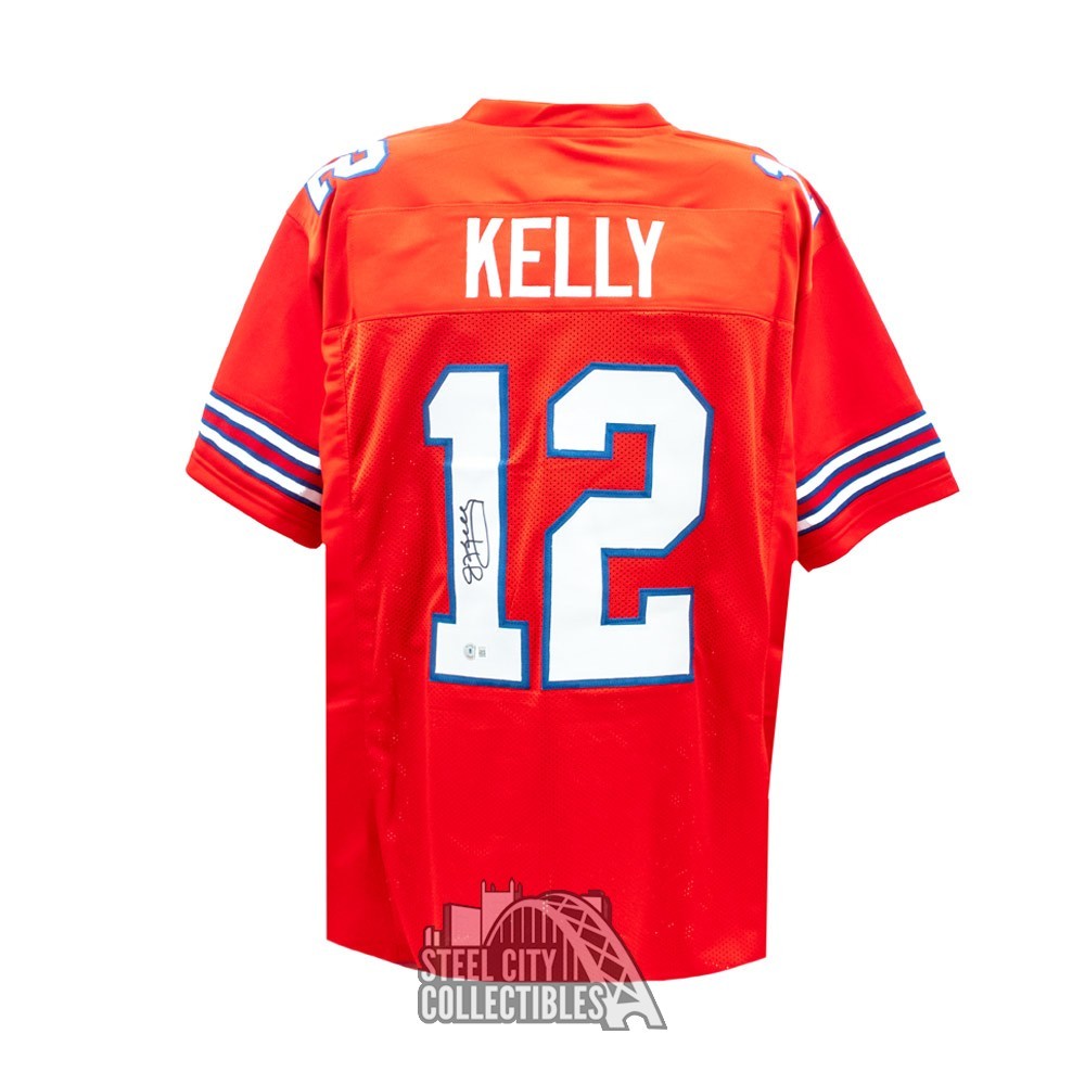 Jim Kelly Autographed Buffalo Custom Red Football Jersey - BAS | Steel ...