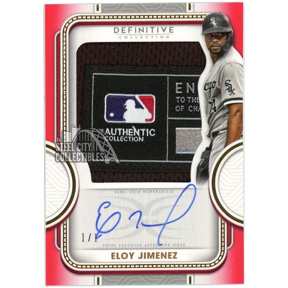Eloy Jimenez 2022 Topps Definitive Game-Used Tag Logo Patch Autograph ...