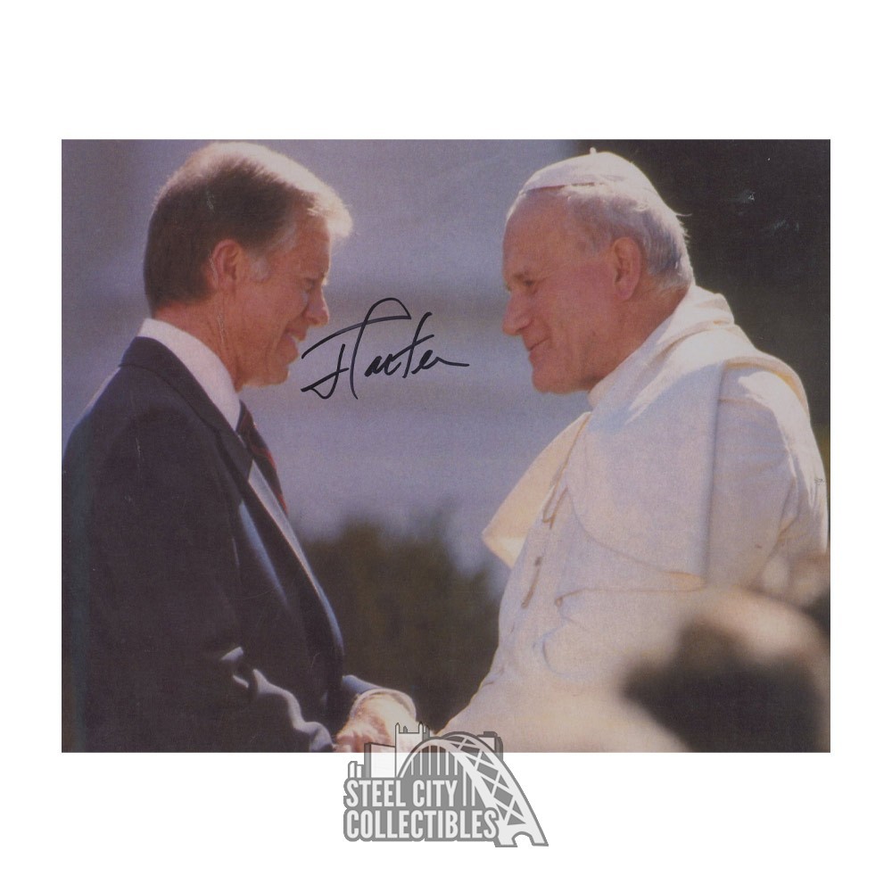 President Jimmy Carter Autographed 8x10 Photo - JSA (Pope John Paul II ...