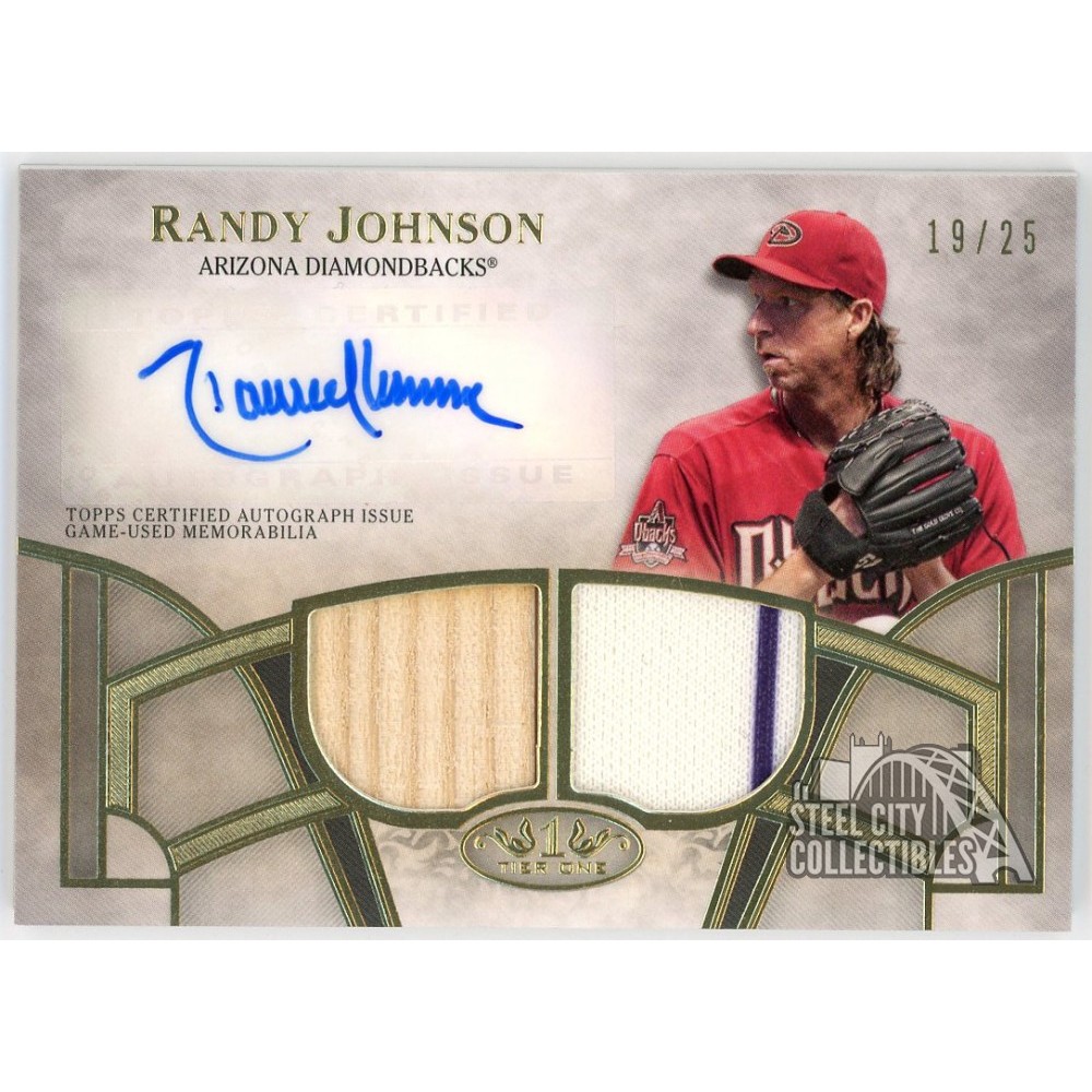 Randy Johnson 2021 Topps Tier One Dual Relic Autograph Card #T1ADR-RJ ...