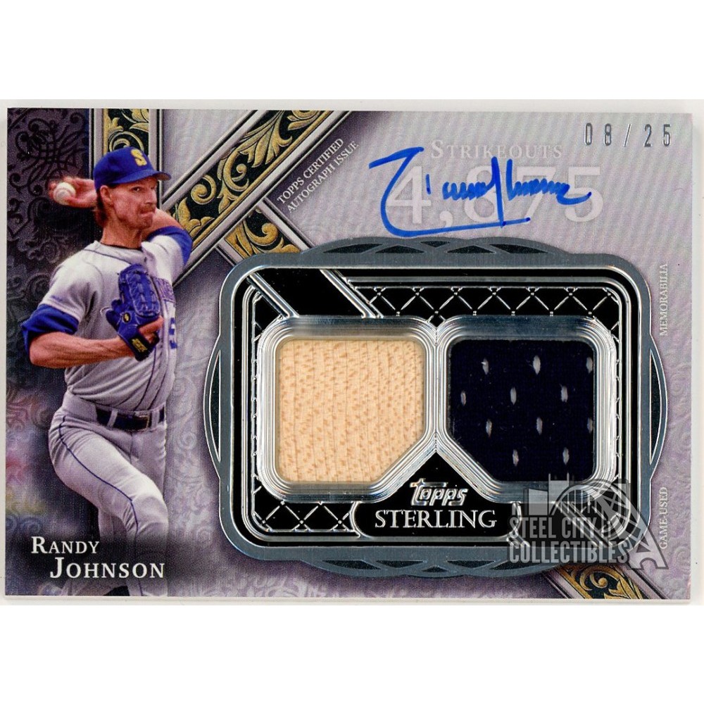 Randy Johnson 2022 Topps Sterling Strikes Dual Relic Auto Card #STAR-RJ ...