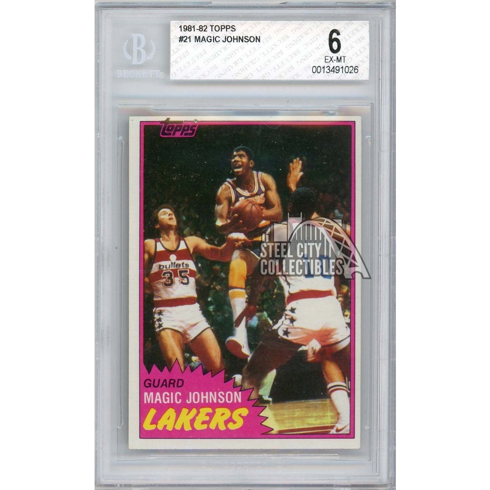 Magic Johnson 1981-82 Topps Basketball Card #21 BGS 6 | Steel City ...