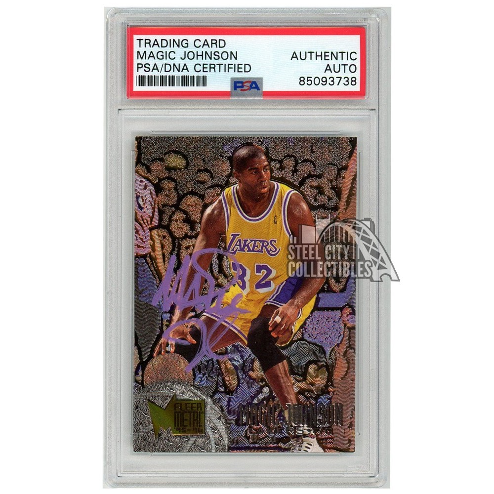 Magic Johnson 1995-96 Fleer Metal Autograph Card #161 PSA/DNA (Purple ...