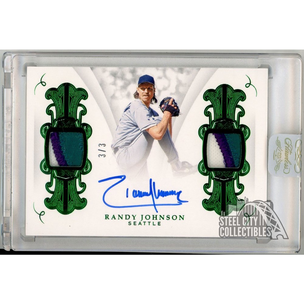 Randy Johnson 2019 Panini Flawless Emerald Dual Patch Autograph Card # ...
