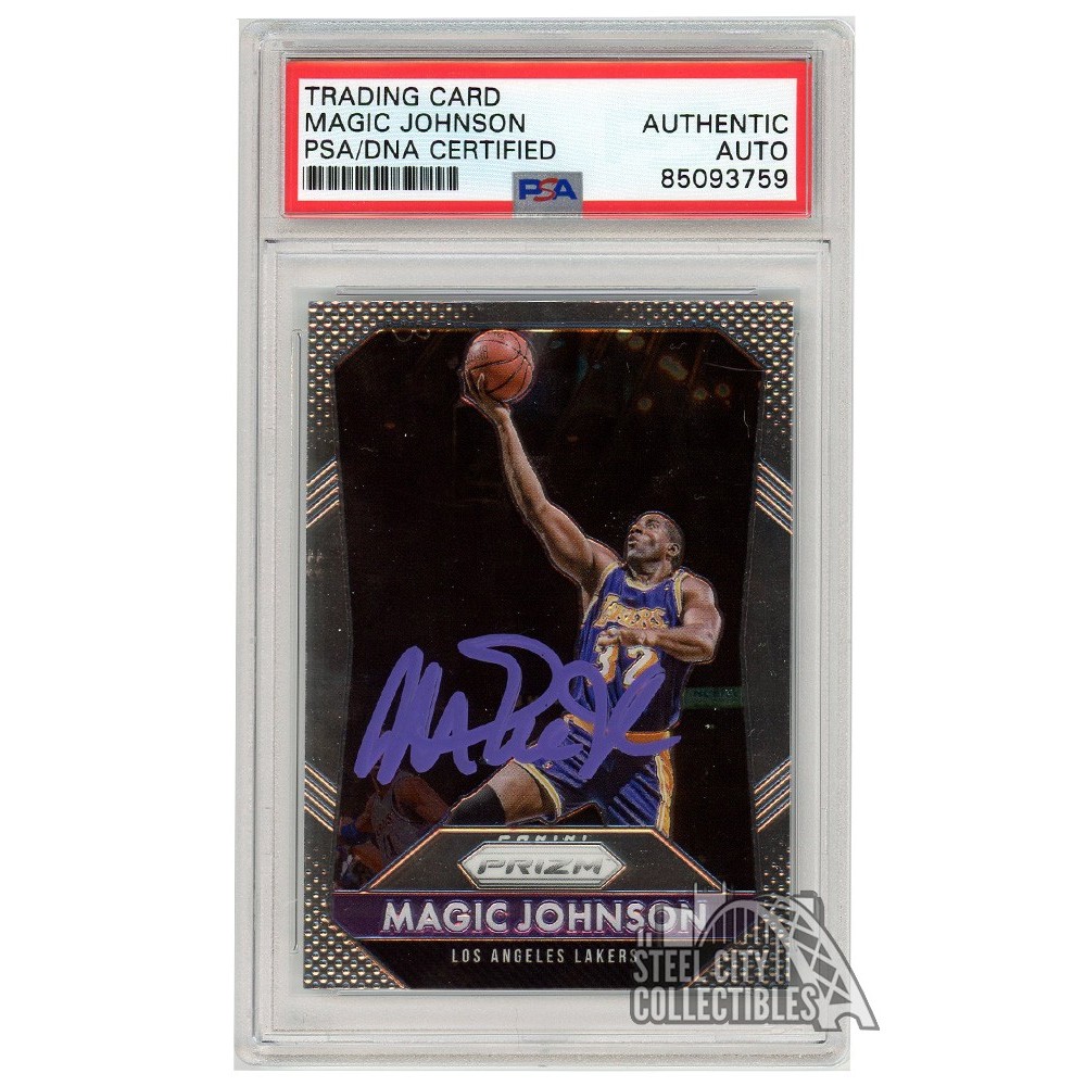 Magic Johnson 2015-16 Panini Prizm Autograph Card #248 PSA/DNA (Purple ...