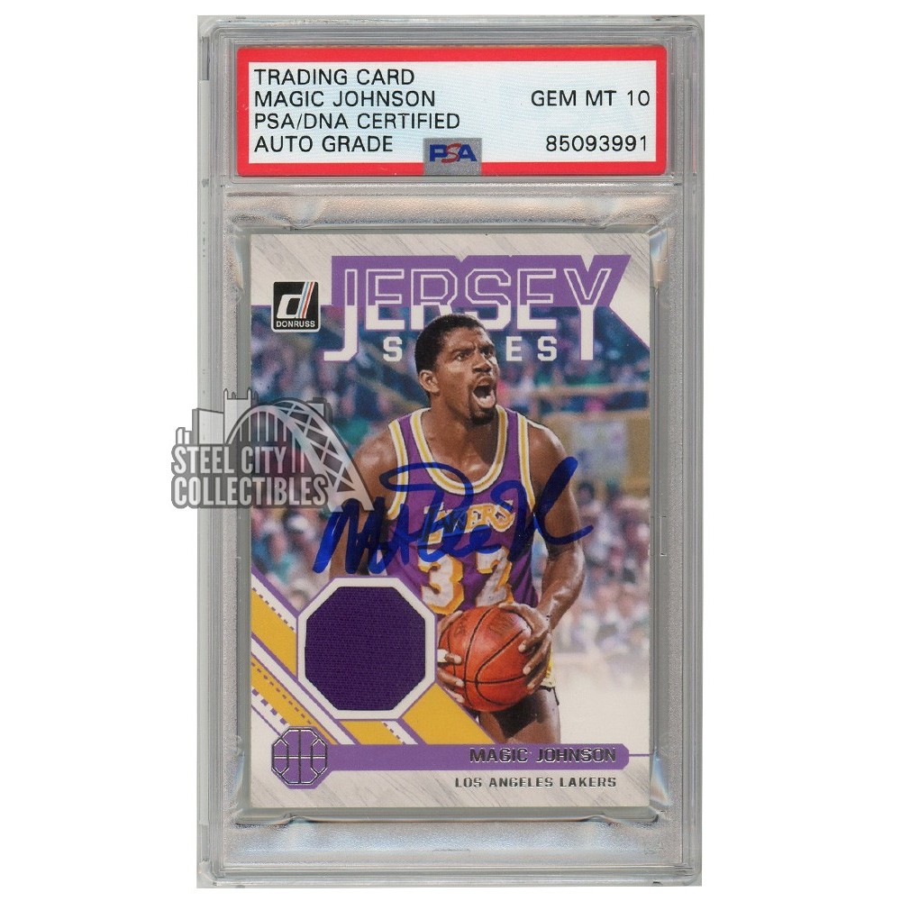 Magic Johnson 2020-21 Panini Donruss Jersey Series Autograph Card #JS ...