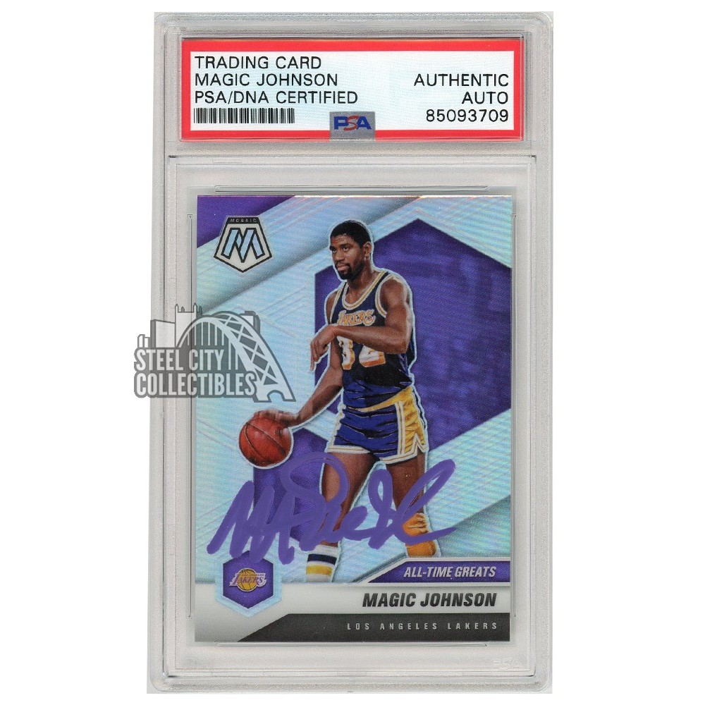 Magic Johnson 2020-21 Panini Mosaic Silver Autograph Card #288 PSA/DNA ...