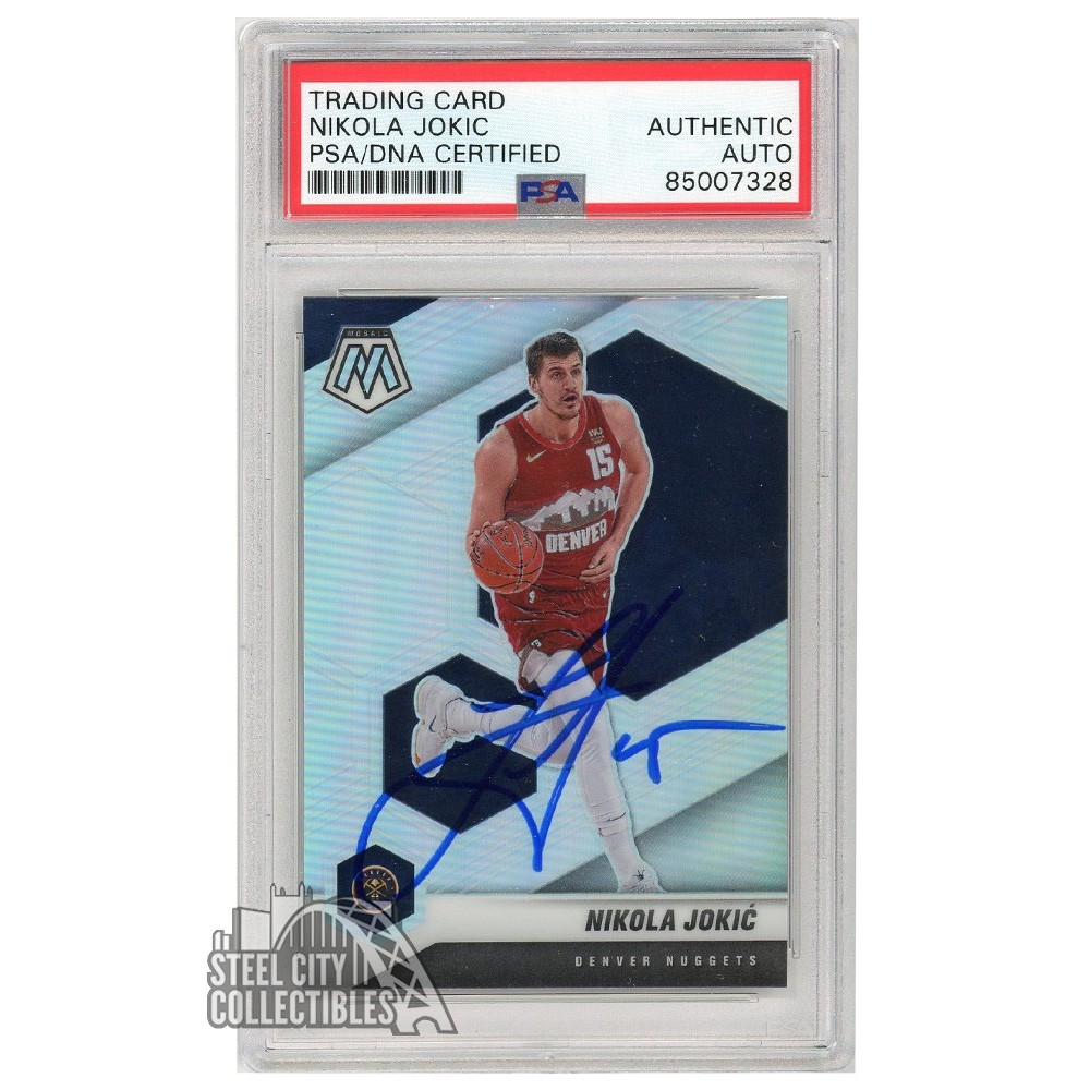 Nikola Jokic 2020-21 Panini Mosaic Silver Autograph Card #21 PSA/DNA ...