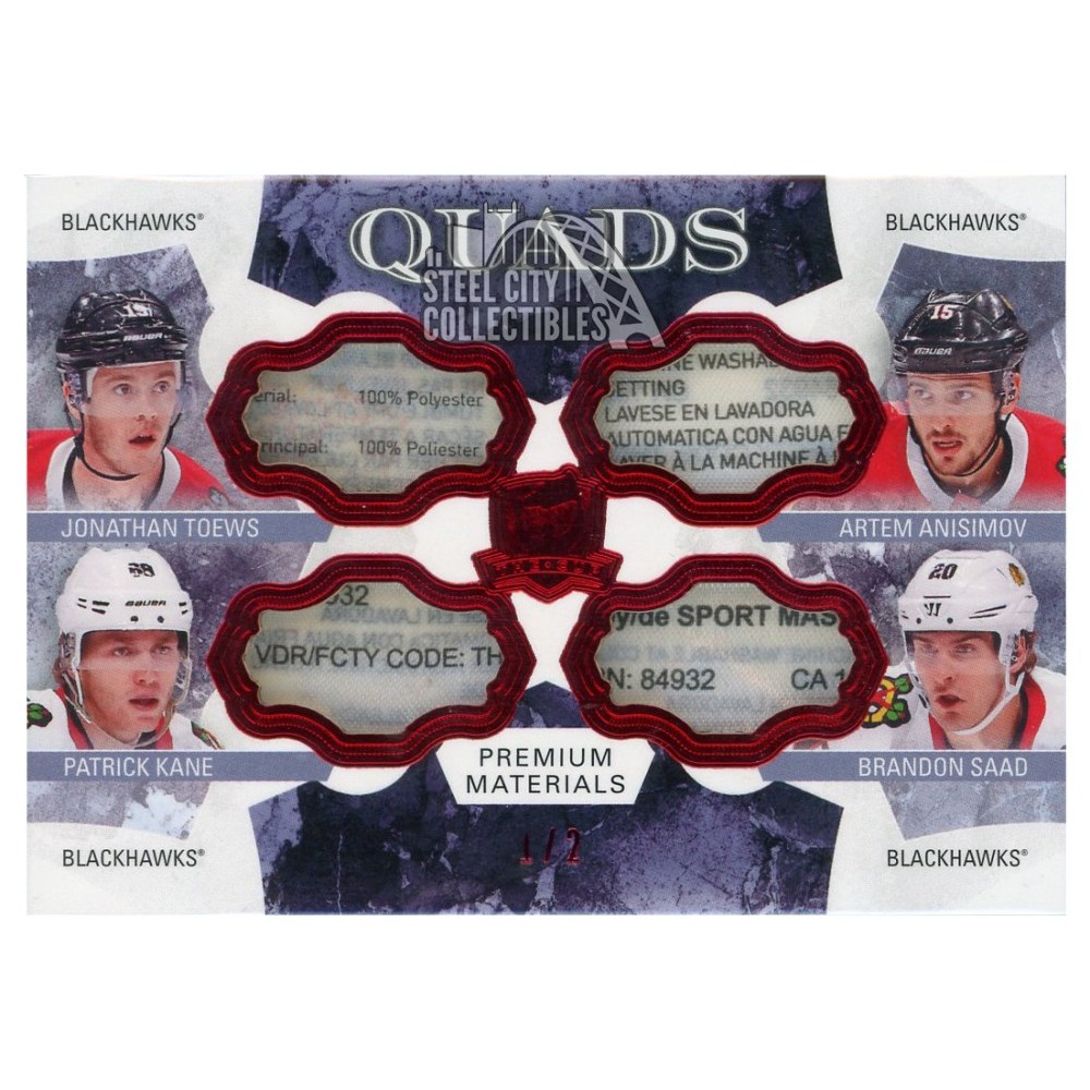 Jonathan Toews, Patrick Kane, Artem Anisimov, Brandon Saad 2017-18 ...
