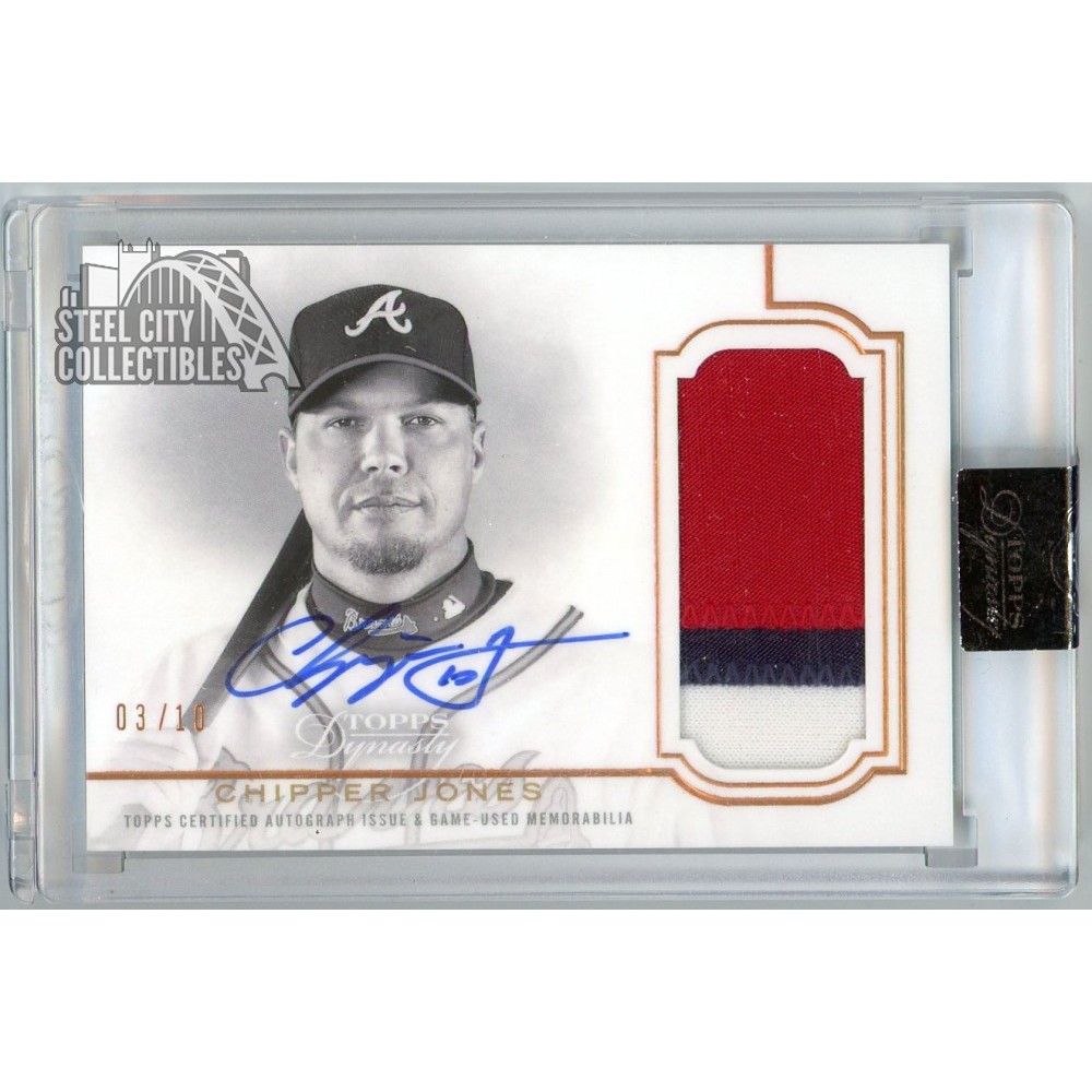 Chipper Jones 2020 Topps Dynasty Dynastic Deed Patch Autograph Card # ...