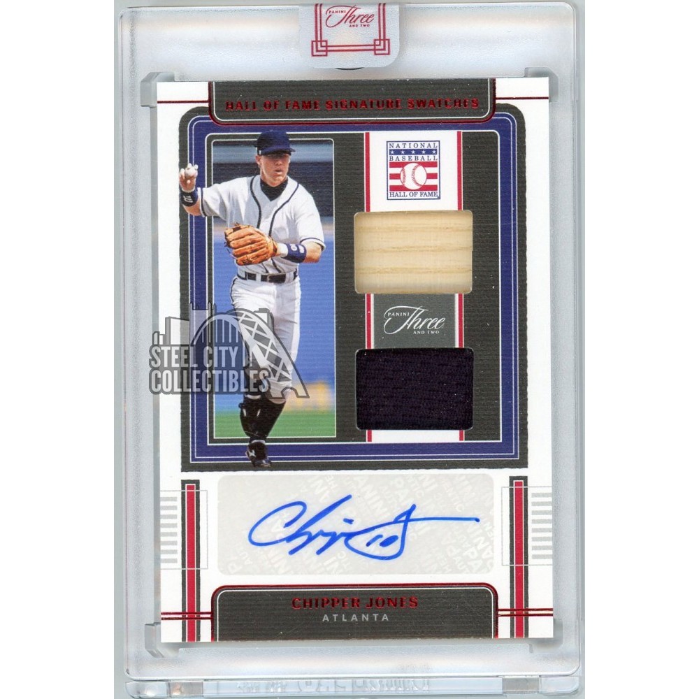 Chipper Jones 2022 Panini Three and Two Hall of Fame Relic Autograph ...