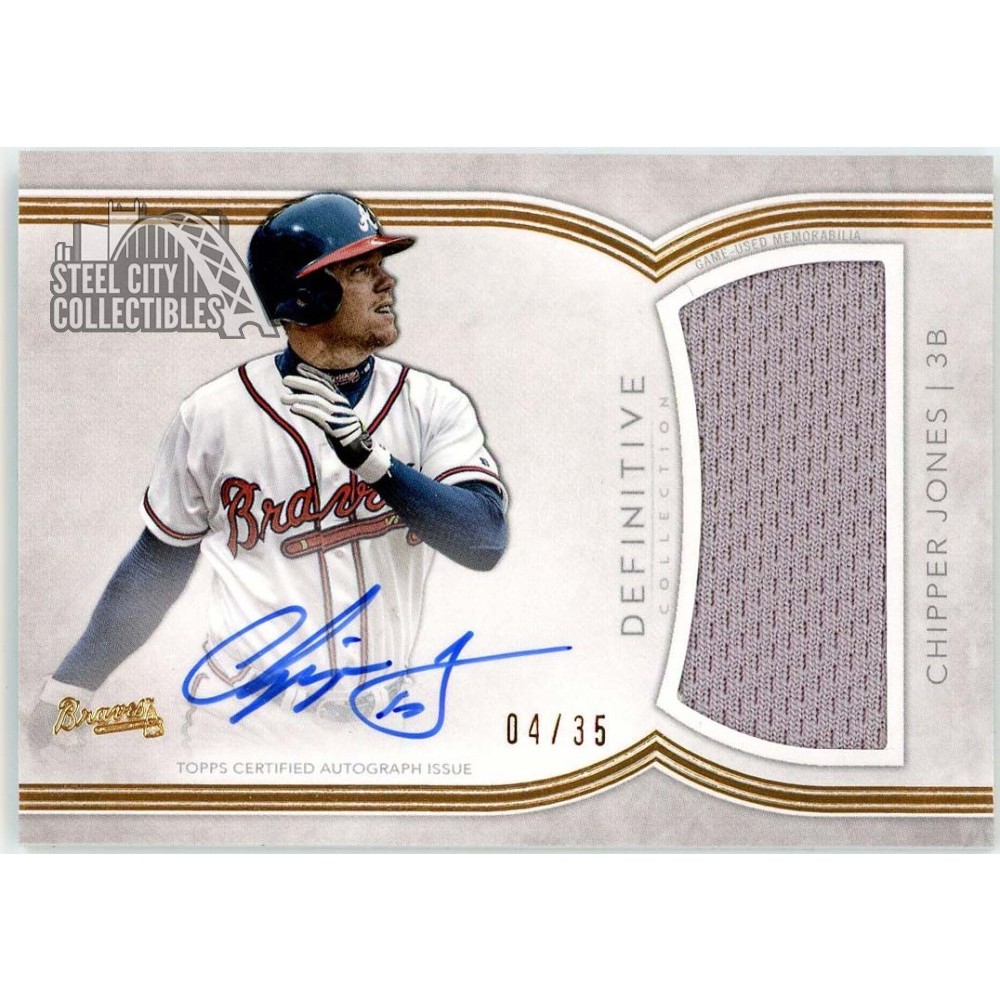 Chipper Jones 2018 Topps Definitive Jersey Autograph Card #DCAR-CJ 4/35 ...