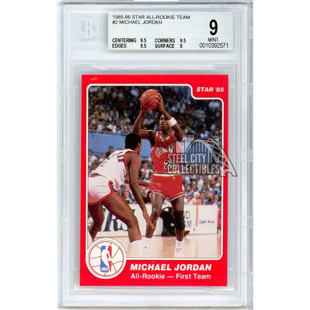 Michael Jordan 1985-86 Star All-Rookie Team Rookie Card #2 BGS 9 ...