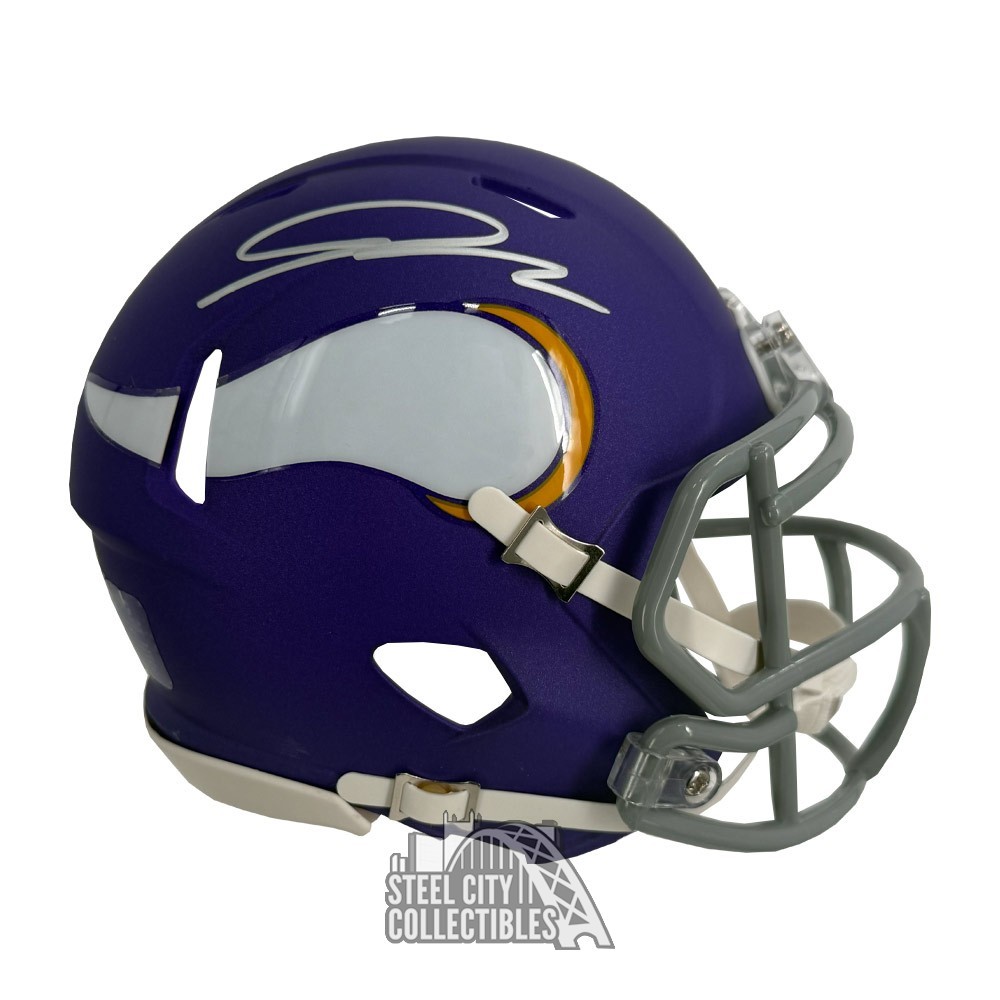 Jordan Addison Autographed Minnesota Vikings Tribute Mini Football ...