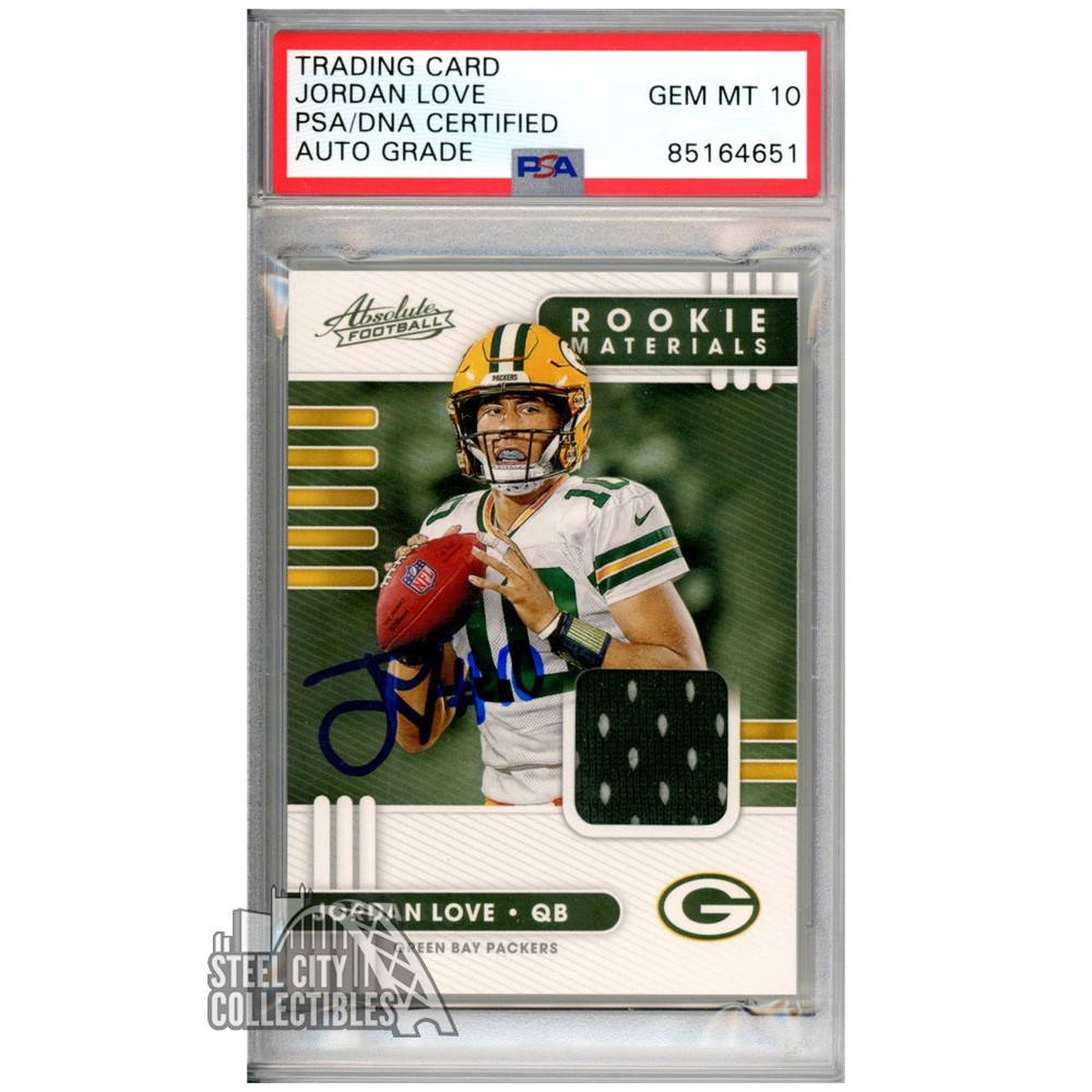 Jordan Love 2020 Absolute Rookie Materials Autograph Jersey Card #4 PSA ...