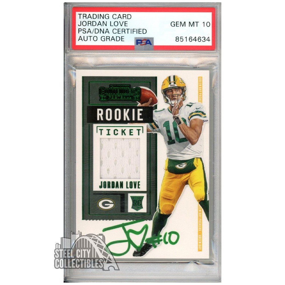 Jordan Love 2020 Panini Contenders Green Rookie Ticket Jersey Card #RTS ...