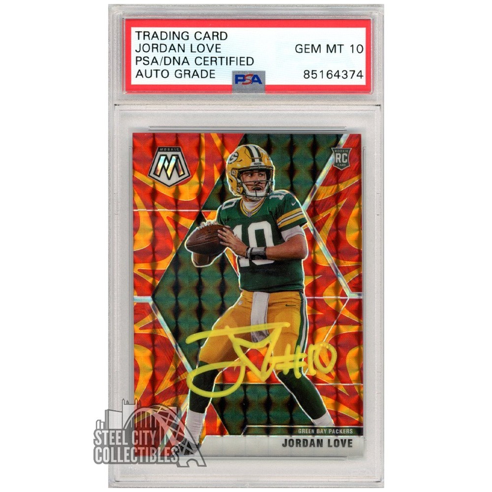 Jordan Love 2020 Panini Mosaic Orange Reactive Autograph Rookie Card ...