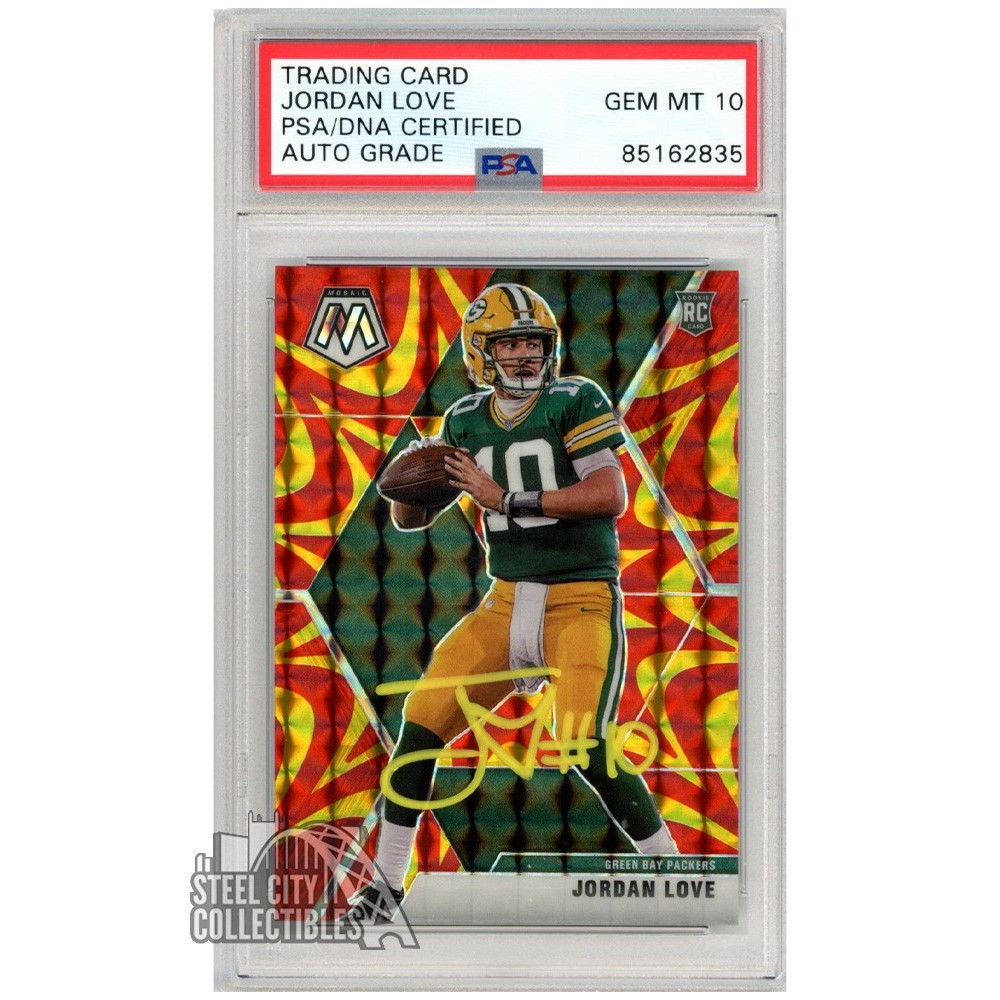 Jordan Love 2020 Panini Mosaic Yellow Reactive Autograph Rookie Card ...