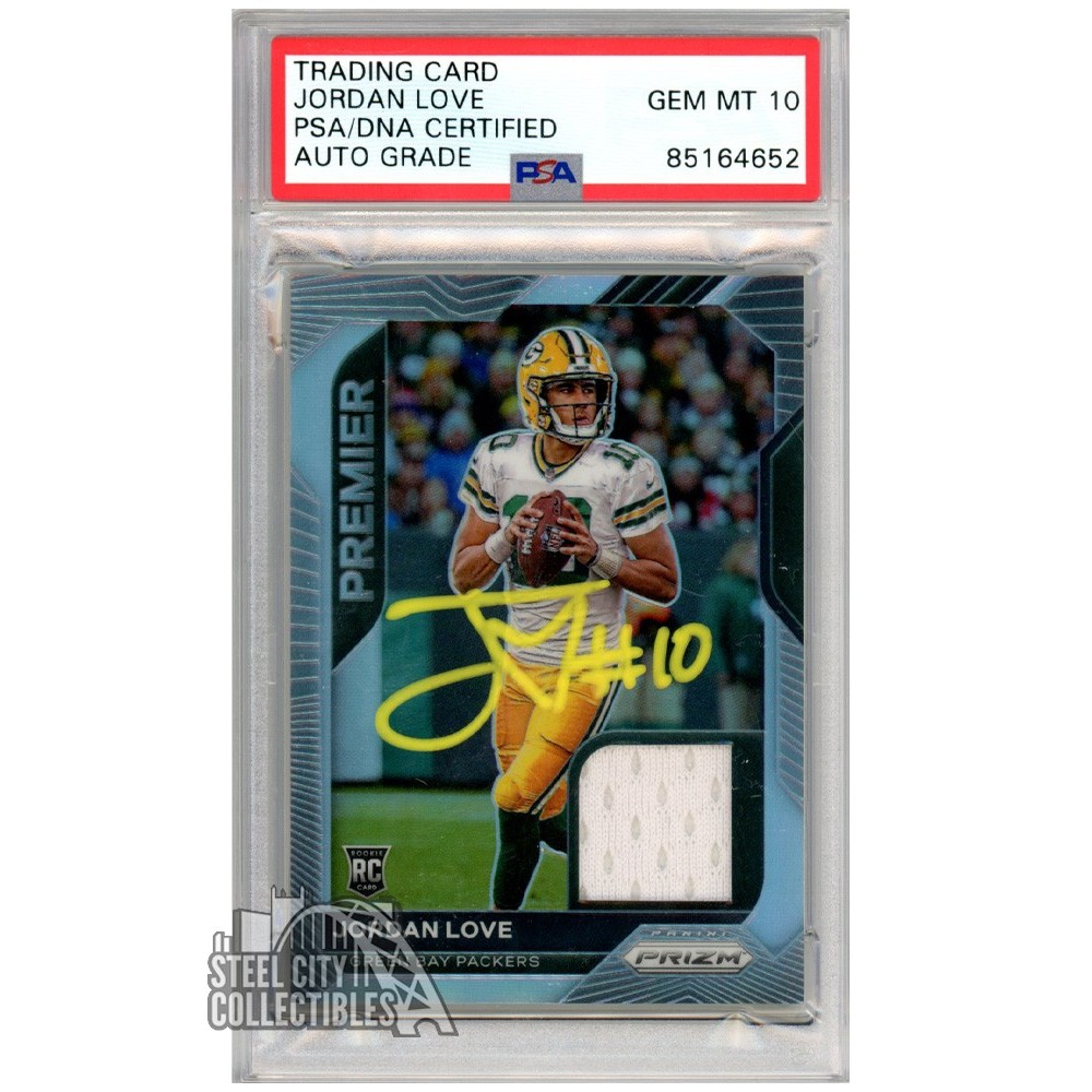 Jordan Love 2020 Panini Prizm Premier Rookie Jersey Card #6 PSA/DNA 10 ...