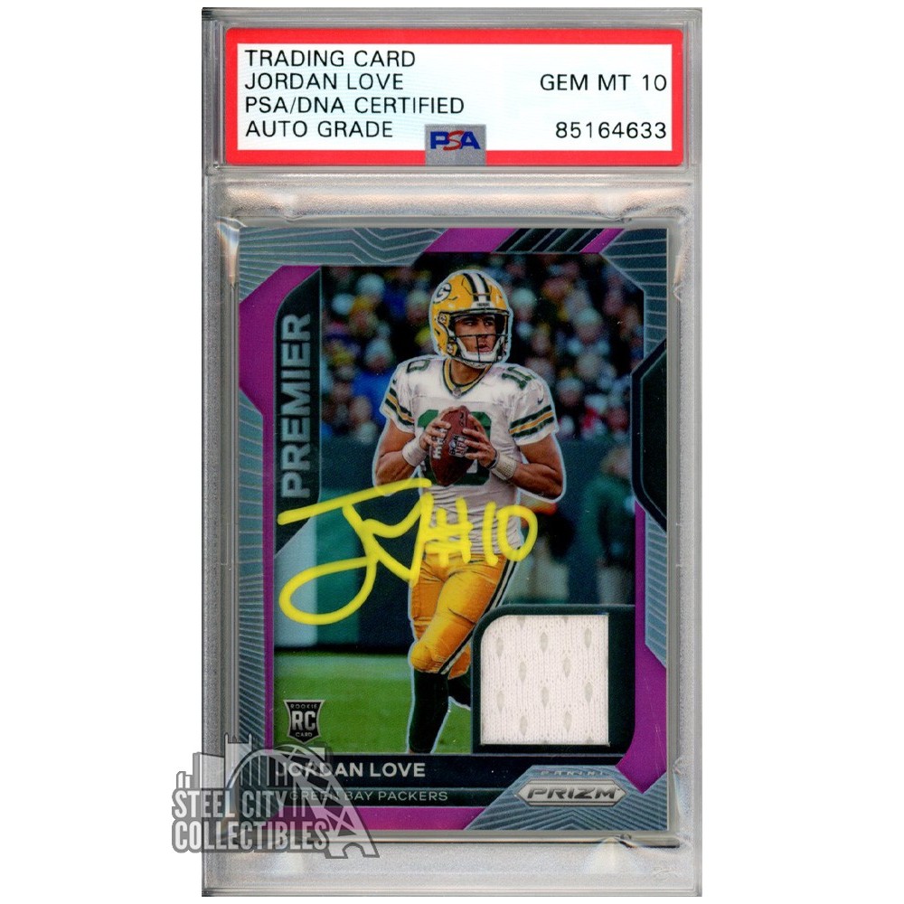 Jordan Love 2020 Panini Prizm Premier Pink Autograph Jersey RC Card #6 ...