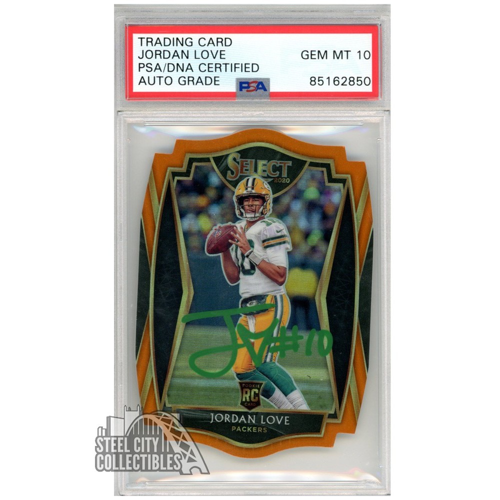 Jordan Love 2020 Panini Select Premier Level Orange Die Cut Autograph ...