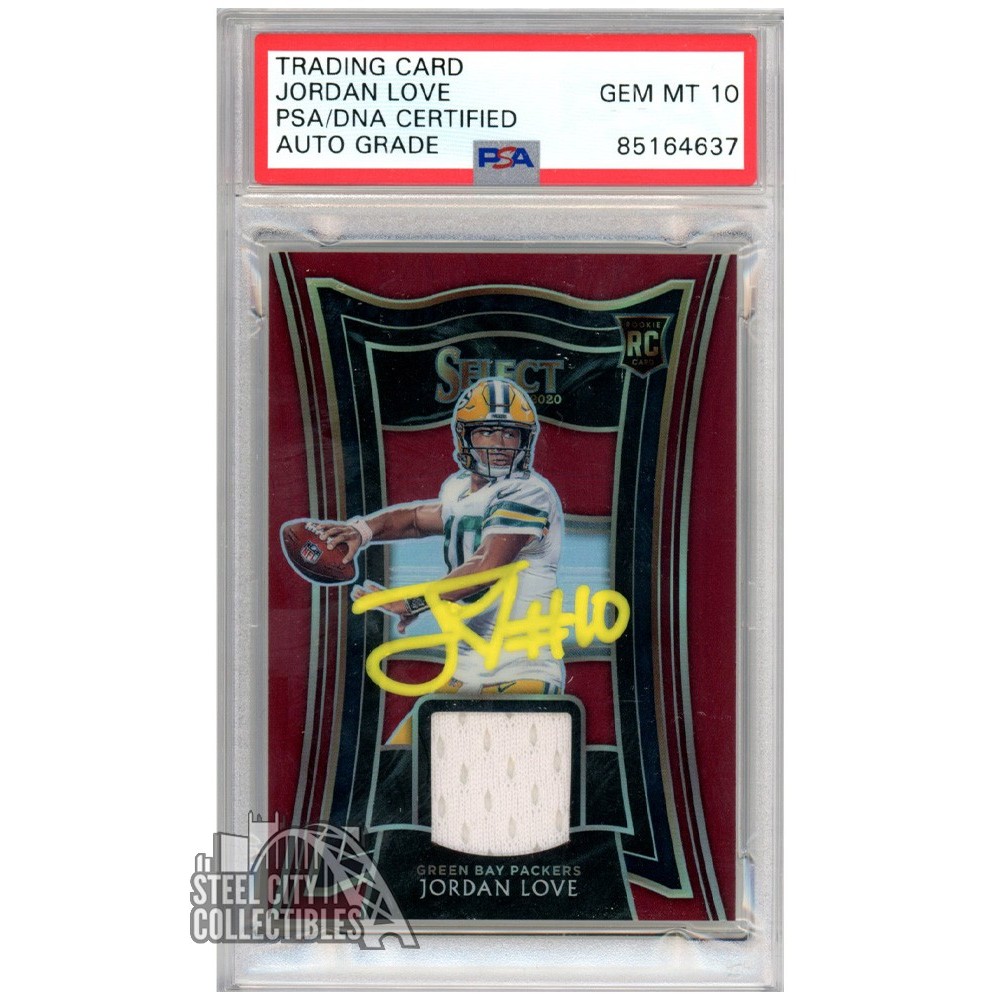 Jordan Love 2020 Panini Select Rookie Swatches Red Autograph Jersey ...