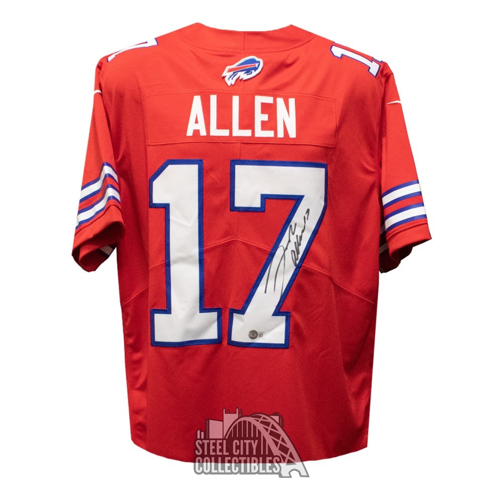 Josh Allen Autographed Buffalo Nike Red Football Jersey - BAS | Steel ...