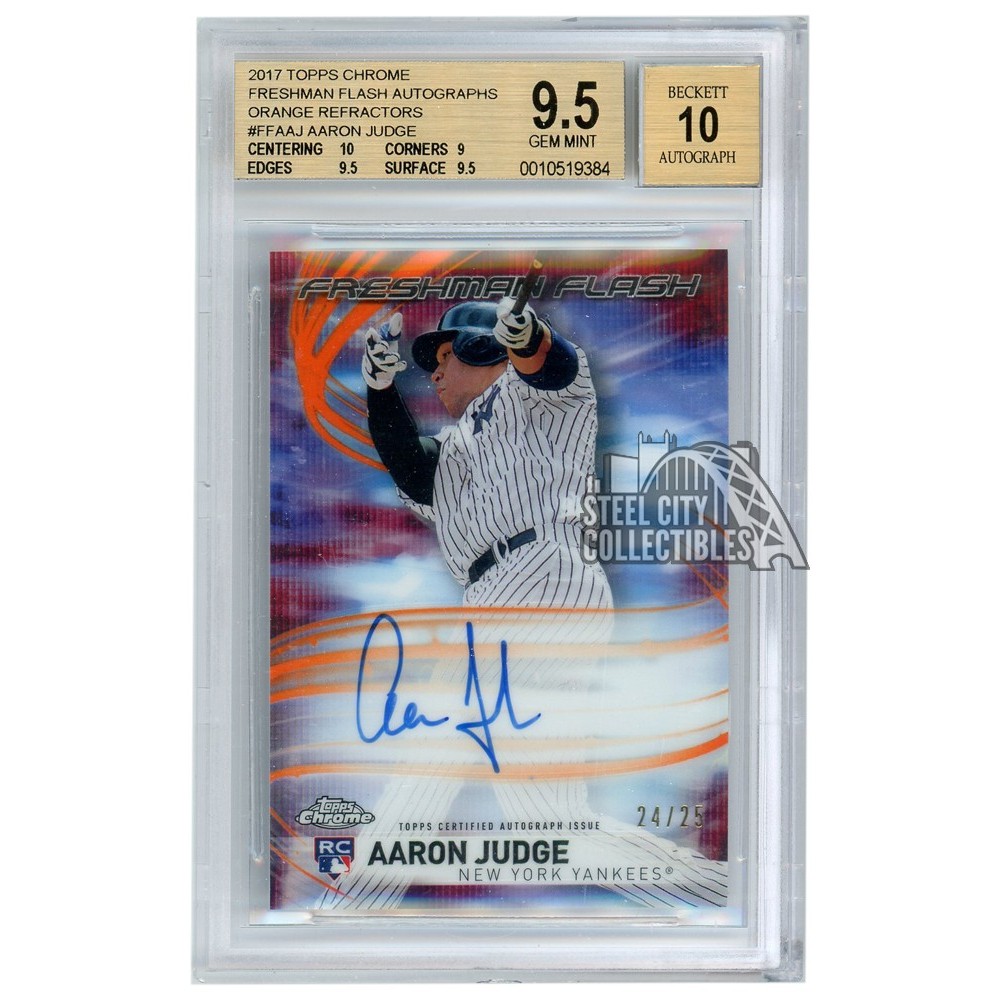 Aaron Judge 2017 Topps Chrome Baseball Freshman Flash Orange Rookie ...