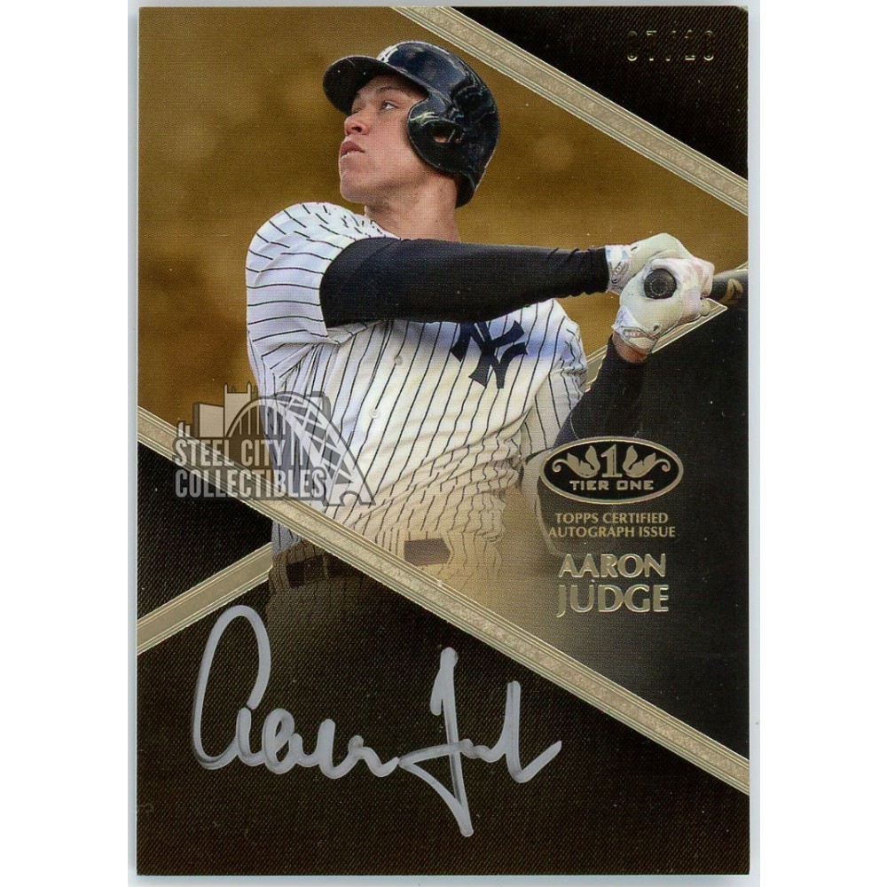 Aaron Judge 2019 Topps Tier One Silver Autograph Card #T1A-AJ 7/10 ...
