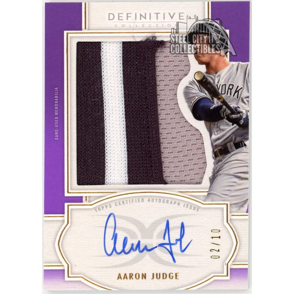 Aaron Judge 2020 Topps Definitive Purple Patch Autograph Card #ARC-AJ 2 ...