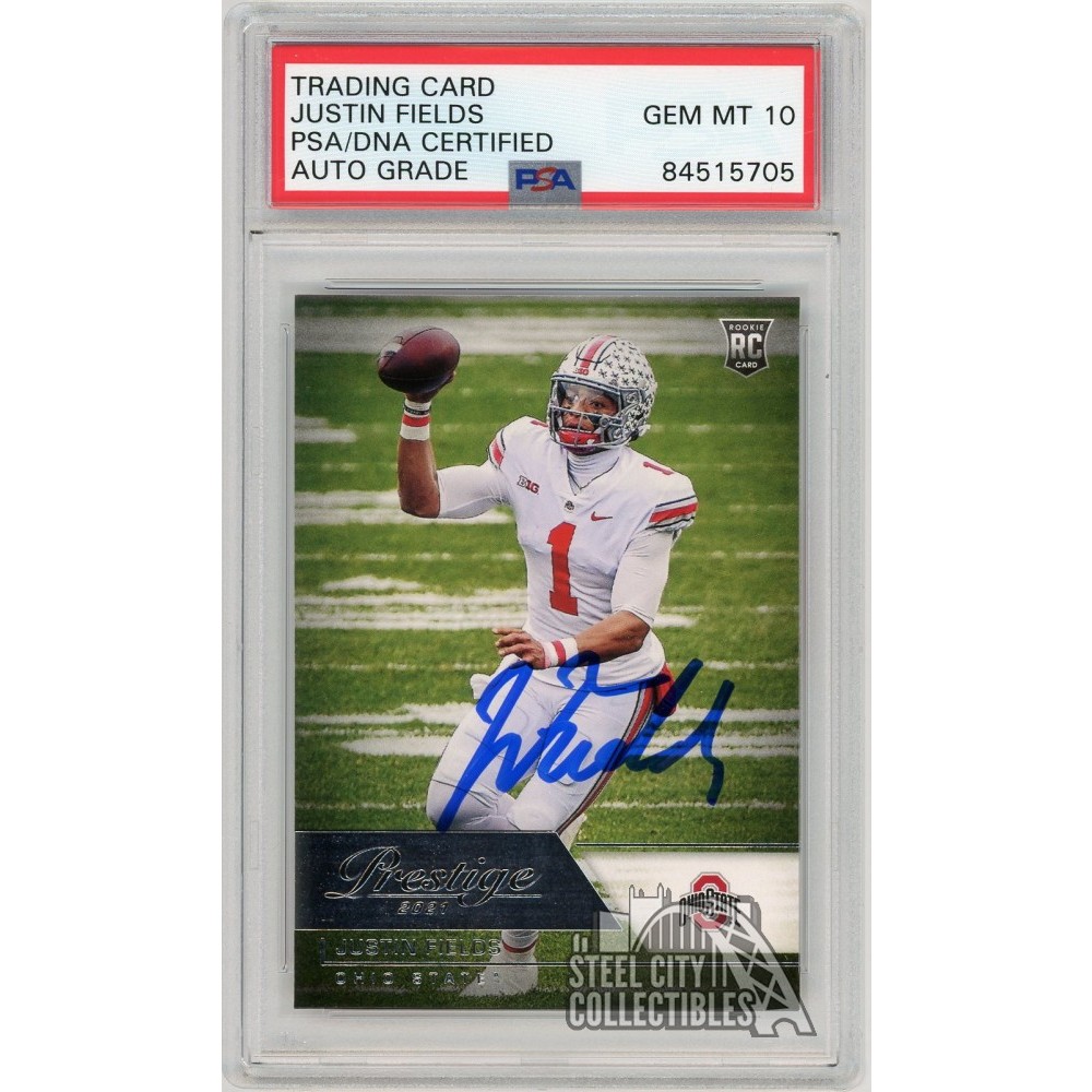 Justin Fields 2021 Chronicles Prestige Draft Picks Auto #80 - PSA/DNA ...