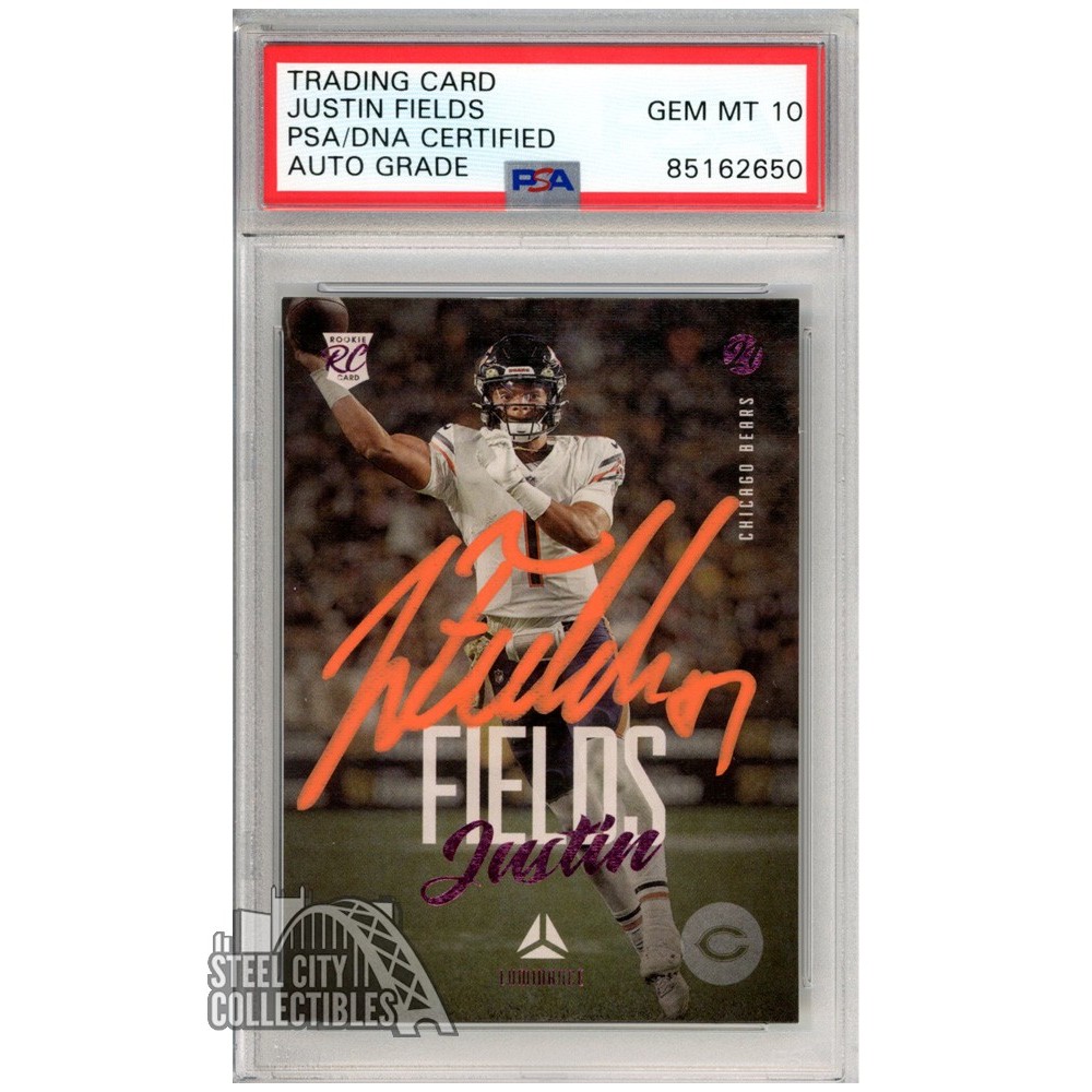Justin Fields 2021 Panini Chronicles Luminance Pink Autograph Rookie ...