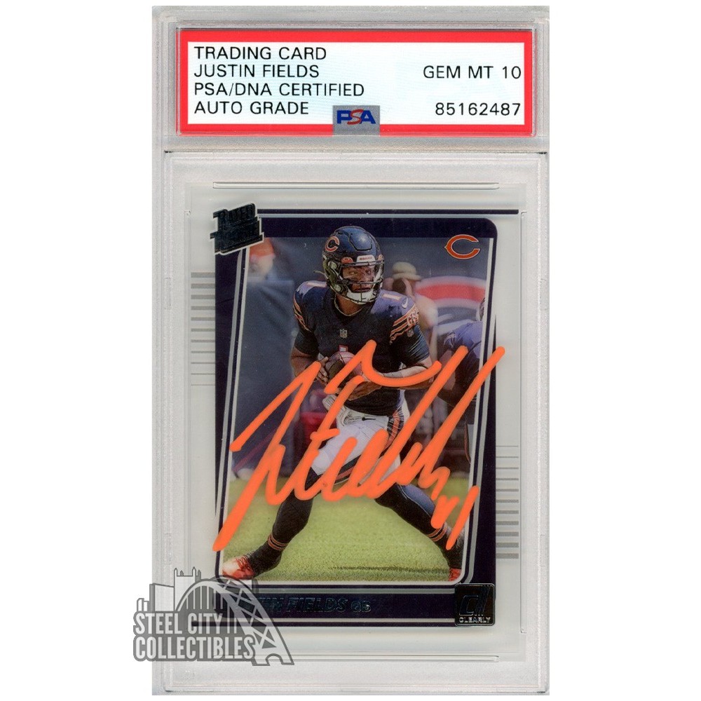 Justin Fields 2021 Panini Clearly Donruss Autograph Rookie Card #53 PSA ...