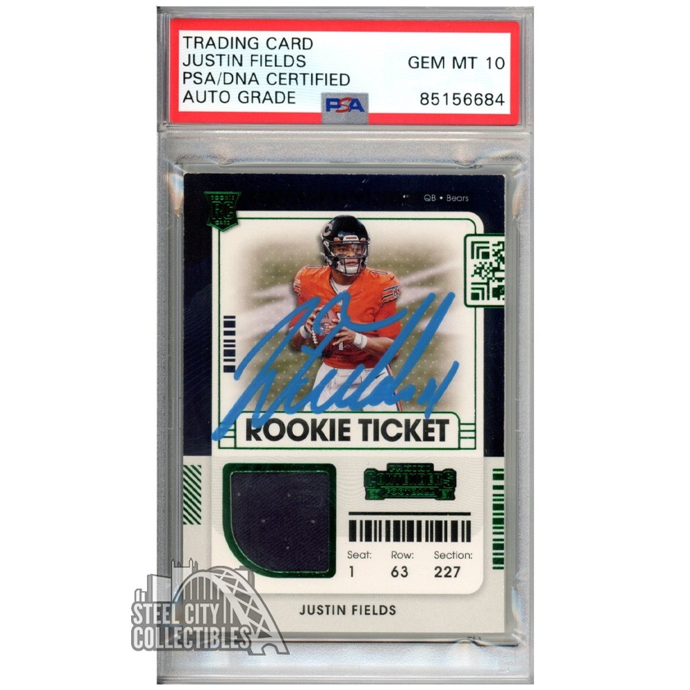 Justin Fields 2021 Panini Contenders Rookie Ticket Green Autograph ...