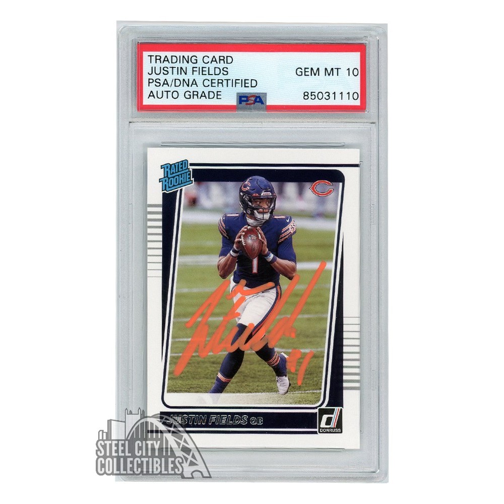 Justin Fields 2021 Panini Donruss Autograph Rookie Card #253 PSA/DNA 10 ...