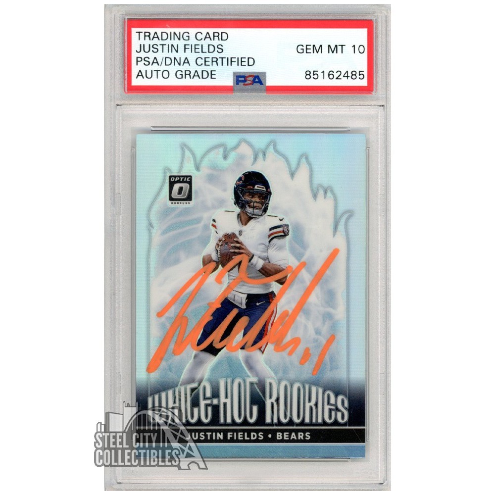 Justin Fields 2021 Panini Optic White Hot Rookies Silver Autograph ...
