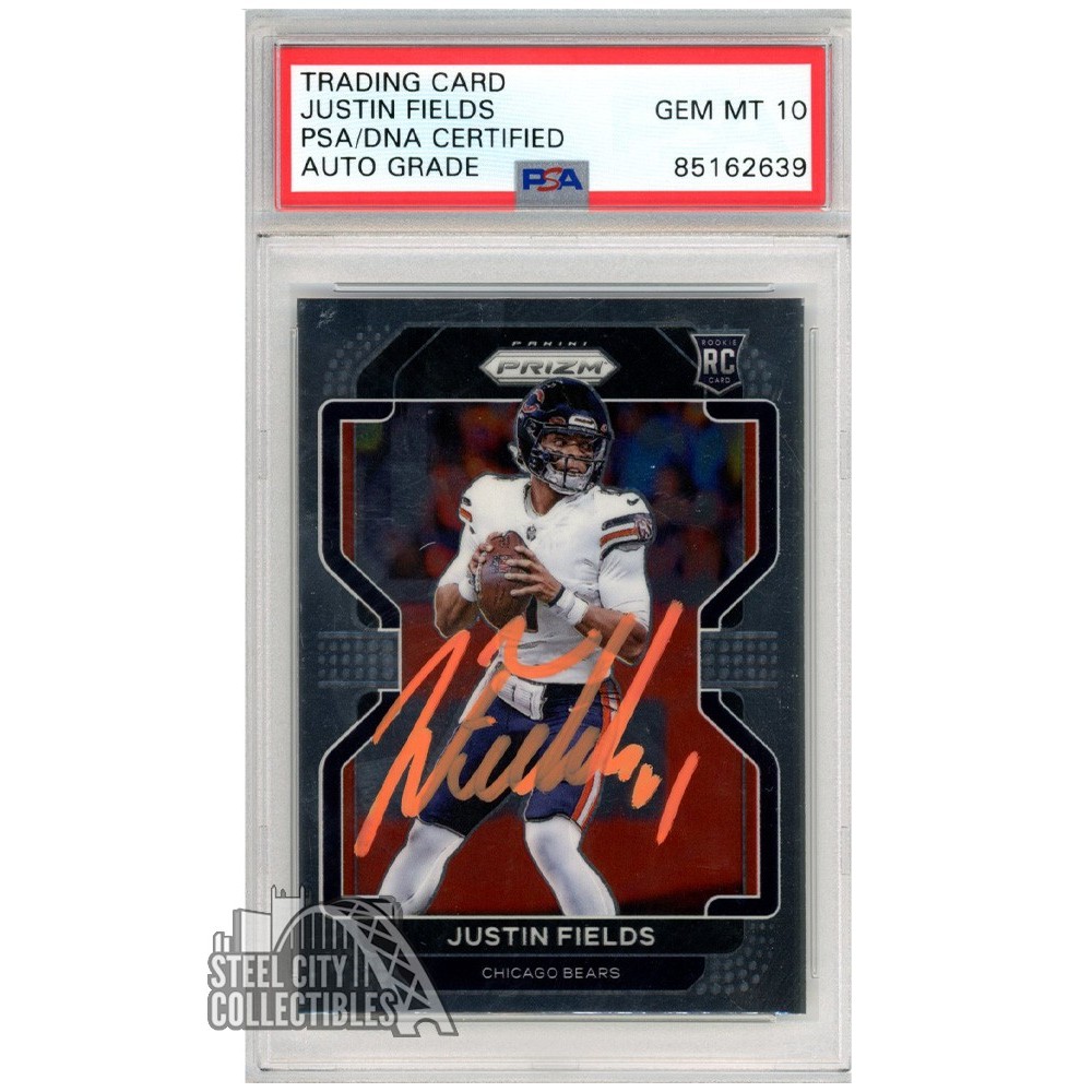 Justin Fields 2021 Panini Prizm Autograph Rookie Card #334 PSA/DNA 10 ...