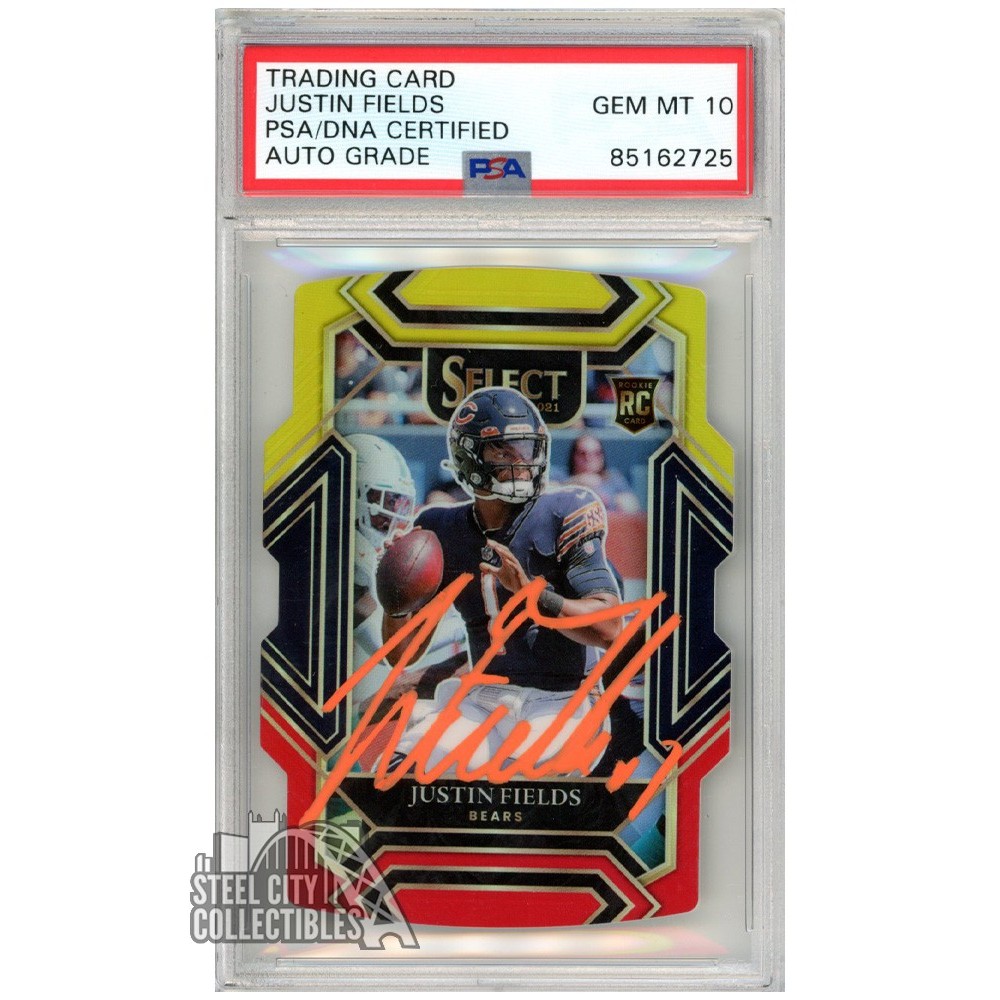 Justin Fields 2021 Panini Select Club Level Yellow Red Die-Cut ...