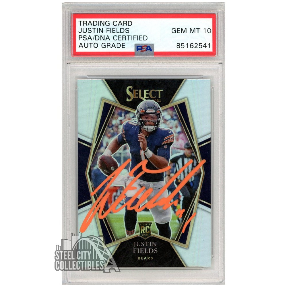 Justin Fields 2021 Panini Select Premier Level Silver Autograph Rookie ...