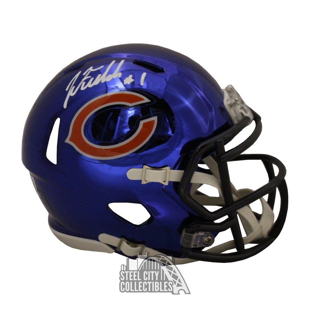 Justin Fields Autographed Chicago Chrome Mini Football Helmet - BAS ...
