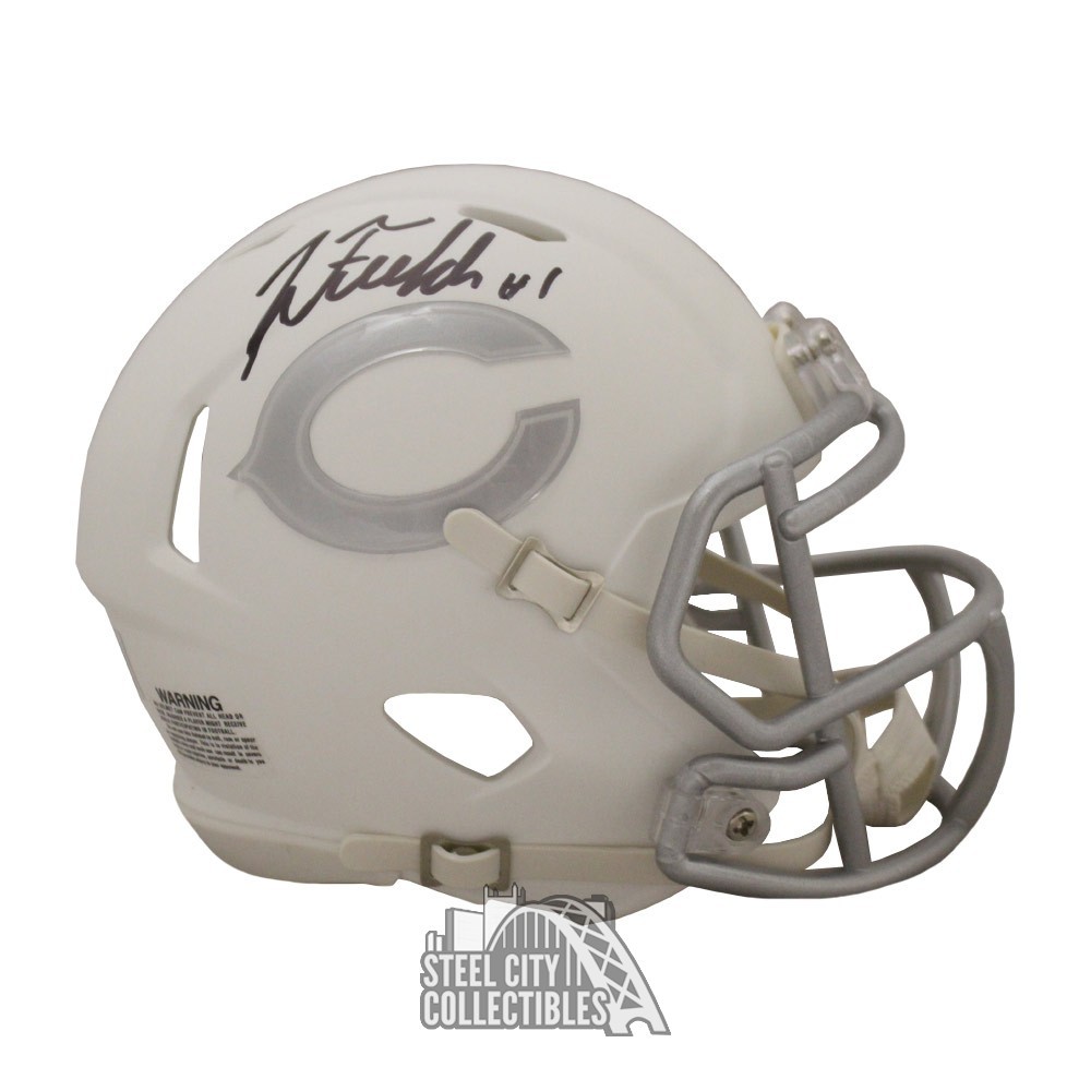 Justin Fields Autographed Chicago ALT Ice Mini Football Helmet - BAS ...