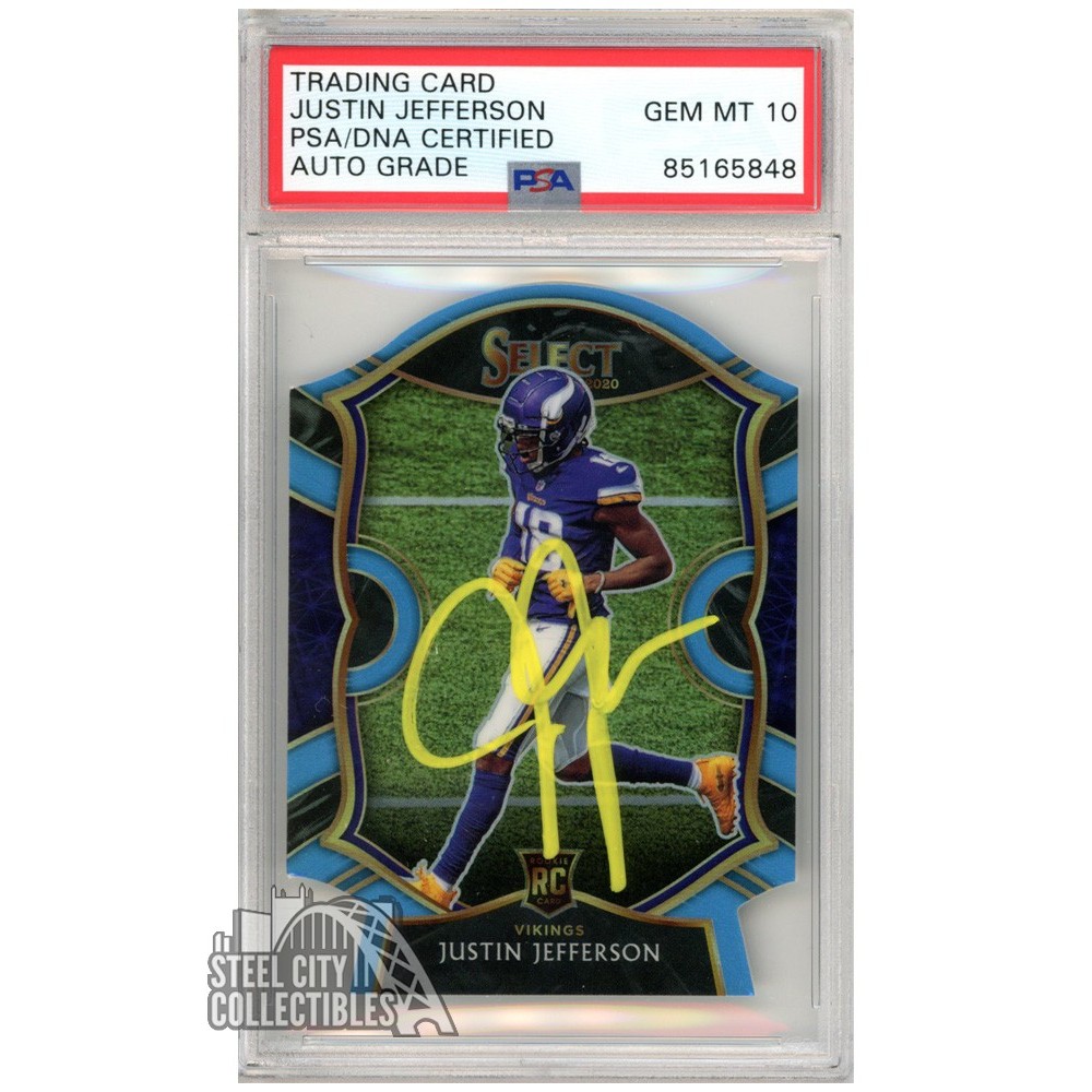 Justin Jefferson 2020 Panini Select Concourse Light Blue Die-Cut ...