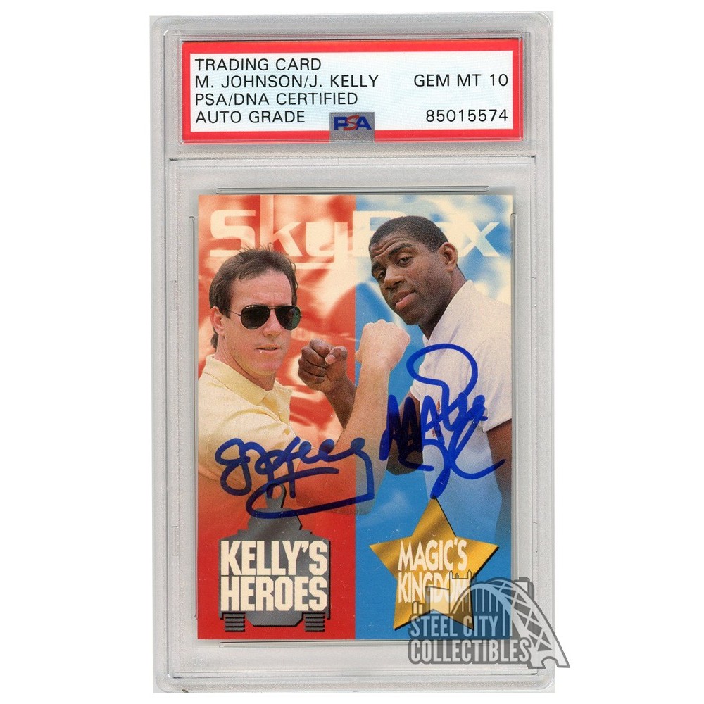 Jim Kelly Magic Johnson 1993 SkyBox Impact Autograph Card #1 PSA/DNA 10 ...