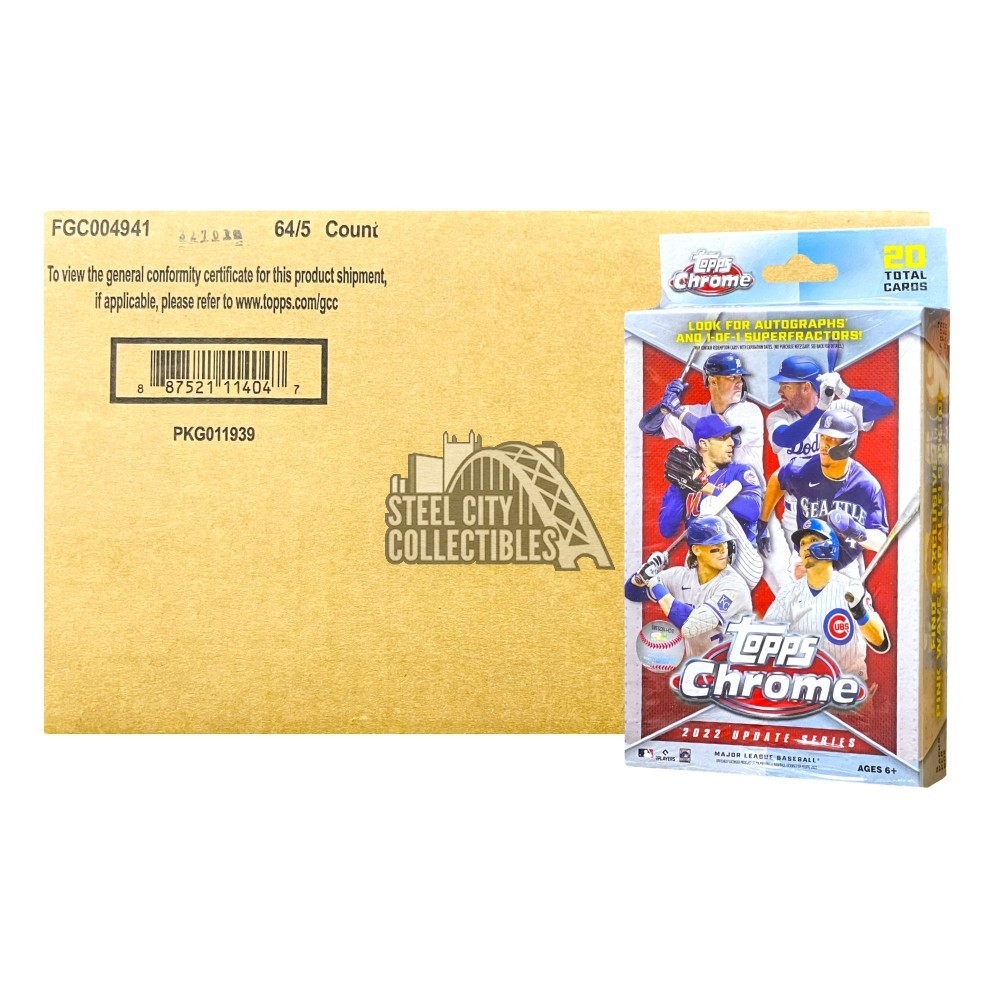2022 Topps Chrome Update Series Baseball Hanger 64-Box Case (Pink Wave ...