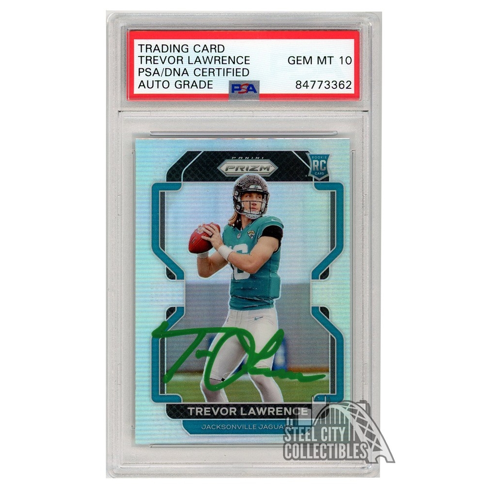 Trevor Lawrence 2021 Panini Prizm Silver Autograph Rookie Card #331 PSA ...